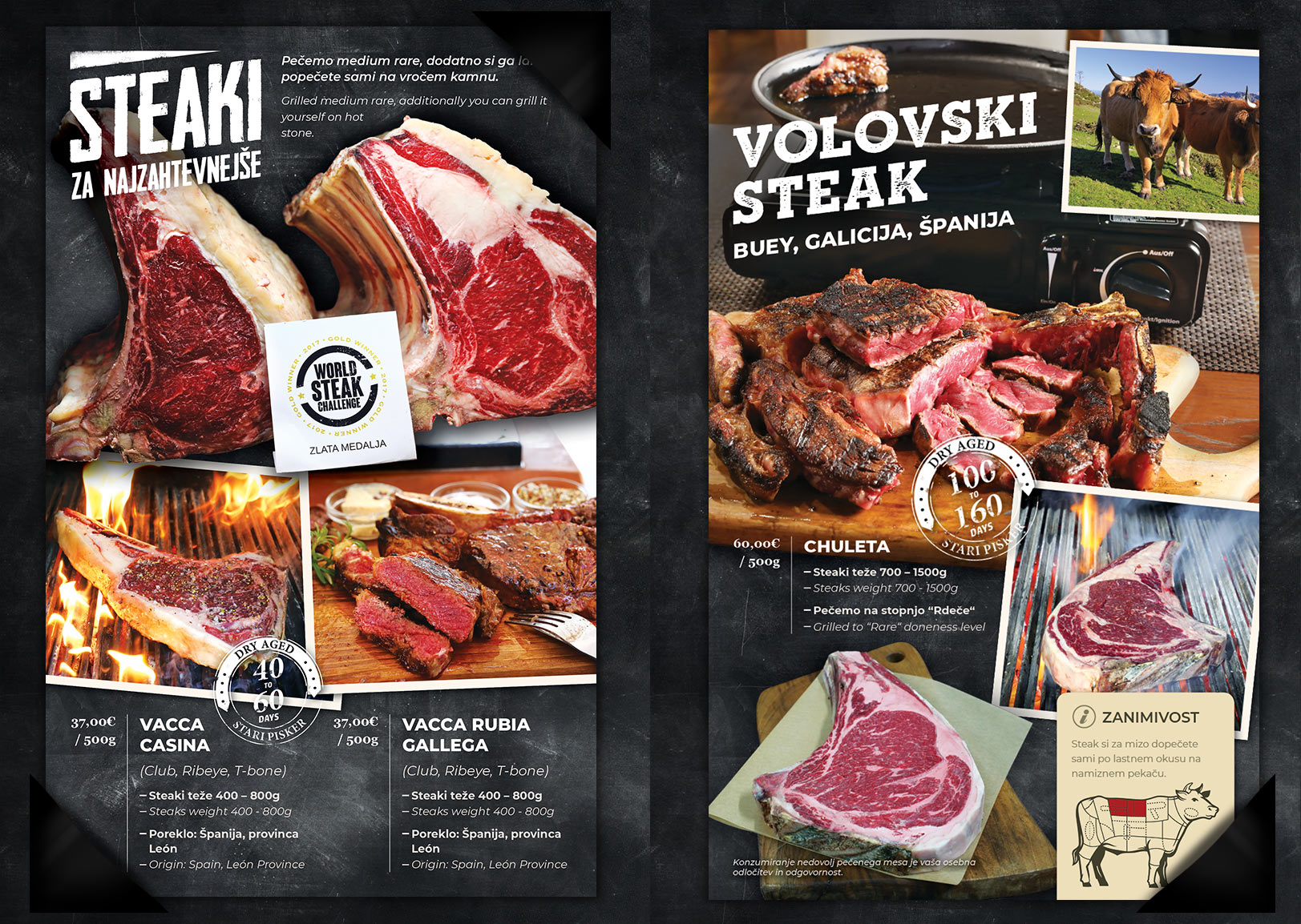 A la Carte menu – Stari pisker, gostilna in pivnica