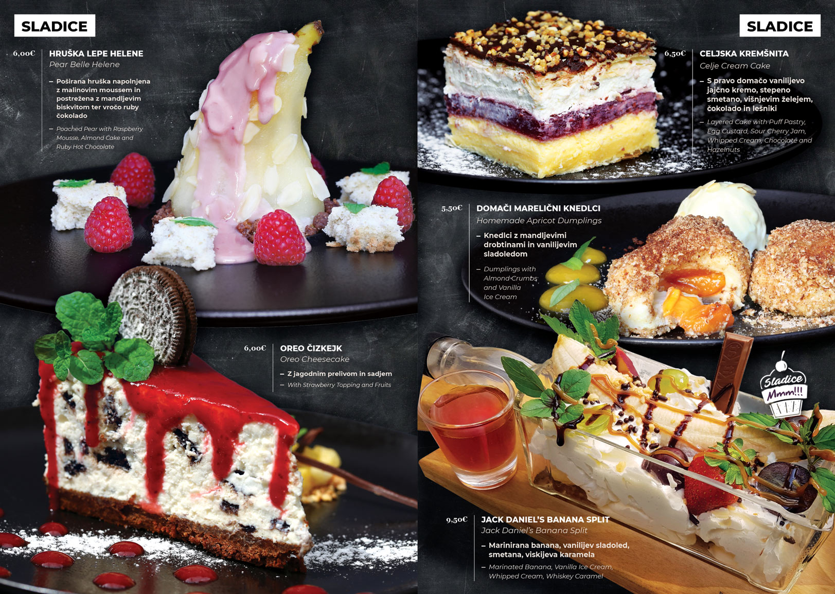A la Carte menu – Stari pisker, gostilna in pivnica