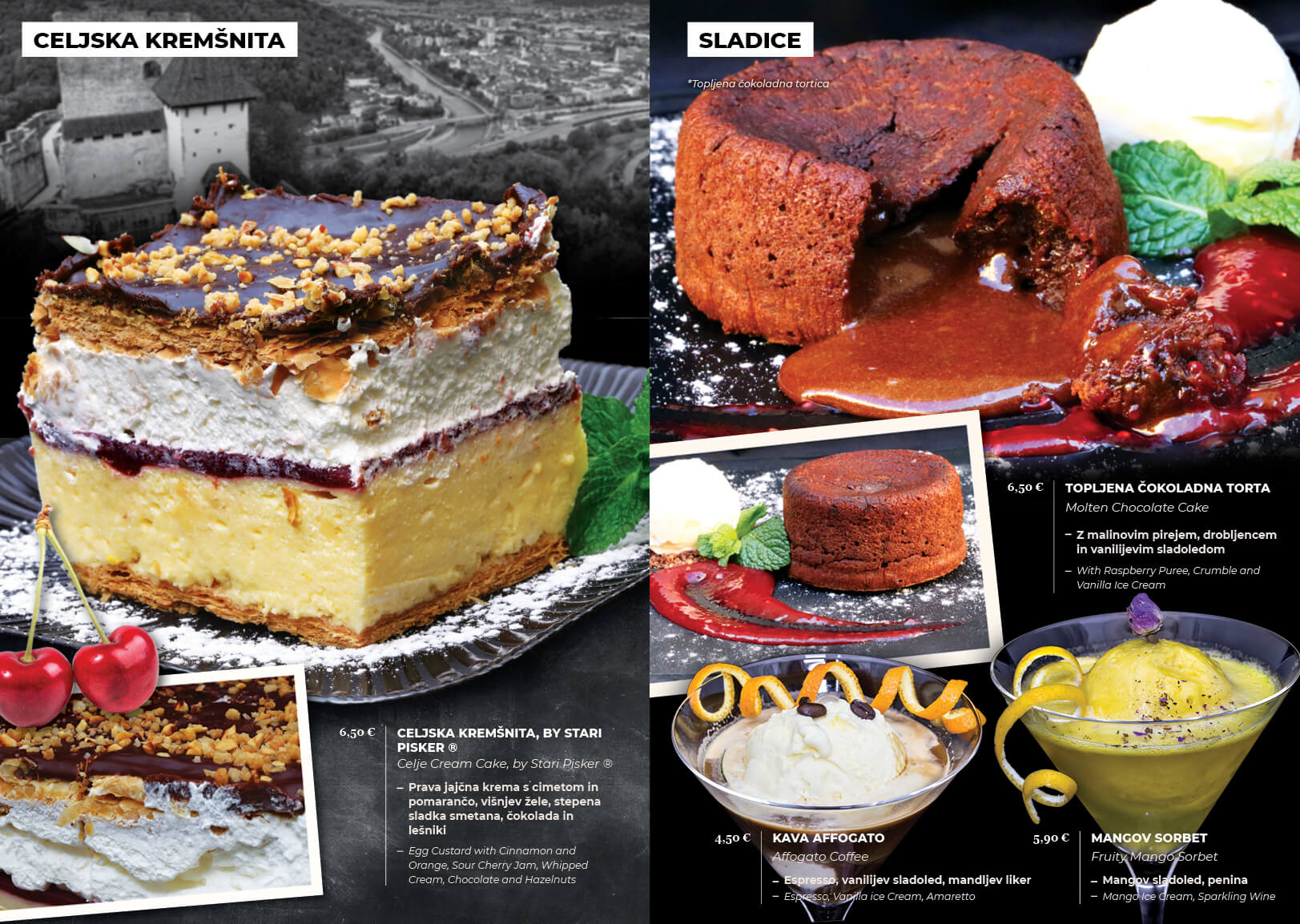 A la Carte menu – Stari pisker steakhouse